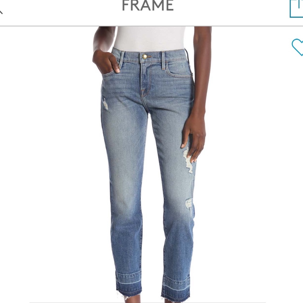 Frame Le Boy Raw Hem Boyfriend Jeans - Gem